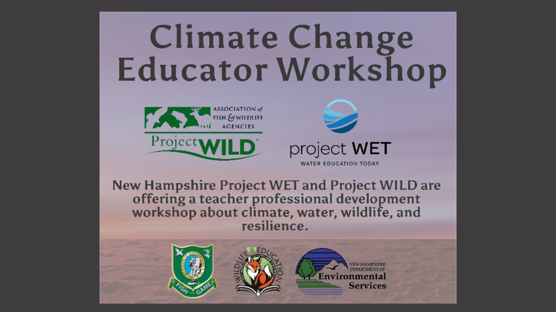 Climate Change Educator Workshop with Project WET and WILD – New ...